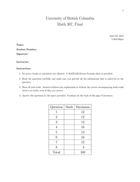 Data Points Applied Linear Algebra Exam Exams Linear Algebra