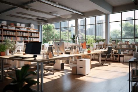 Premium Ai Image Office D Brings Your Workspace To Life With