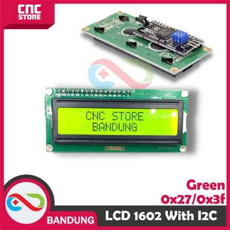 Jual LCD 1602 CHAR GREEN BACKLIGHT WITH I2C SERIAL INTERFACE MODULE