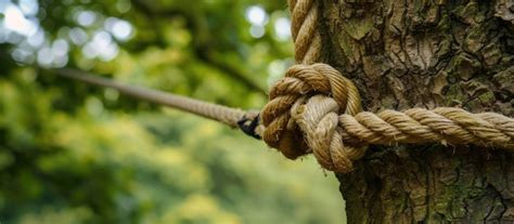 Premium Photo Securely Fastened A Robust Nylon Rope Is Attached To A
