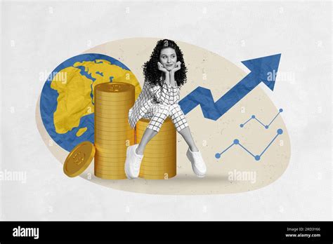 Collage Poster Picture Image 3d Artwork Of Dreamy Successful Girl