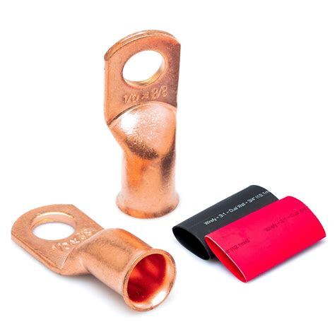 Wirefy 1 0 Gauge 3 8 Wire Lugs Copper Cable Lugs Battery Terminal Connectors Ring