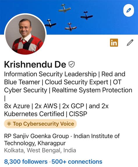 Krishnendu De On Linkedin Cybersecurity Linkedinbadge 33 Comments