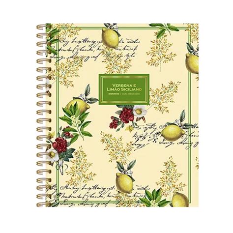 Caderno Universitário Espiral Verbena E Limão Siciliano Perfumado