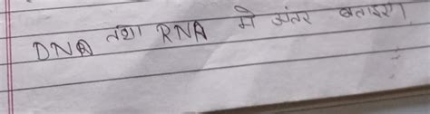 Dna तथा Rna मे अंतर बताइए। Filo