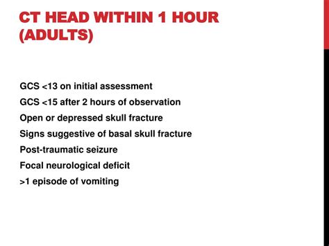 PPT NICE Head Injury Guidelines PowerPoint Presentation Free Download ID