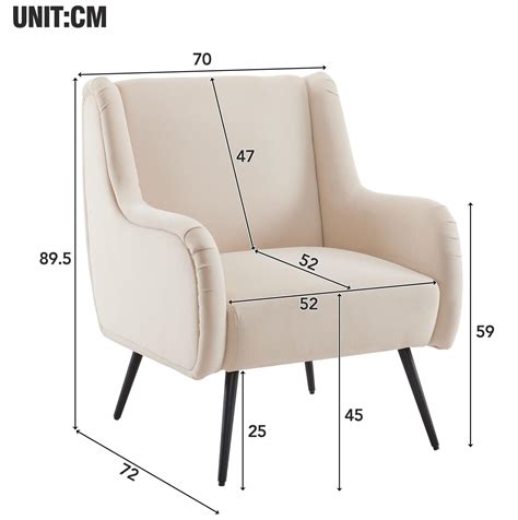 Fauteuil Avec Accoudoir Et Dossier En Velours Beige
