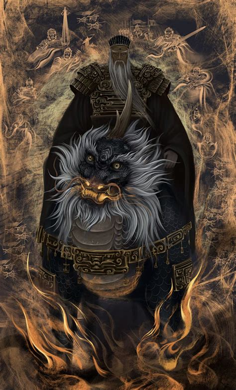 【闻仲】 帝乙托孤大臣，殷商太师，金灵圣母门下。精通 金木水火土”五行变化，有坐骑【墨麒麟】，能须臾千里，手执雌雄双鞭。与杨戬一样头生【三眼】，中间的眼睛拥有神通，可以放射出数寸白光，辨奸邪忠