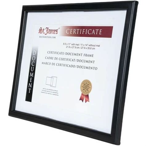 St James® Certificatedocumentdiploma Frame 85x11 With Mat Or