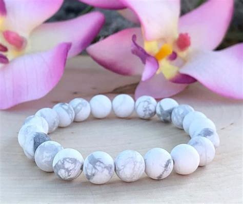 Matte Howlite Bracelet Howlite Bracelet Mens Howlite Stone Etsy