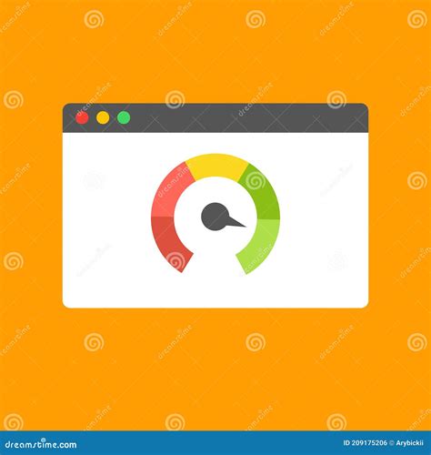 web browser with speedometer vector stock vector illustration of