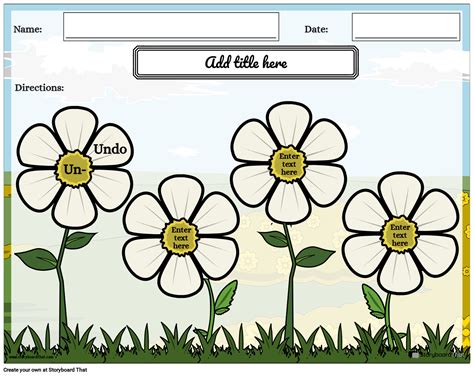 Garden Themed Prefix And Suffix Worksheet Storyboard