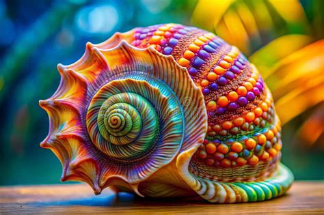 Exquisite Conch Shell A Stunning Display Of Natures Art Stock