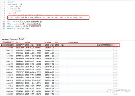 Mimic Iv数据库， 如何提取入院患者生存时间？ 知乎