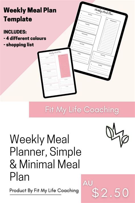 Meal Plan Goodnotes Template