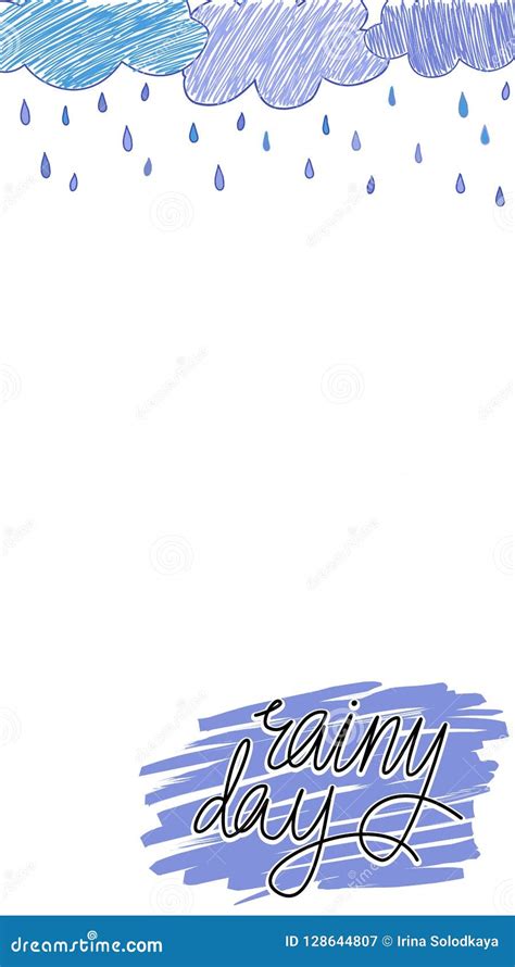 Rainy Day Social Media Stories Template 1920x1080 Vector Eps10 Stock