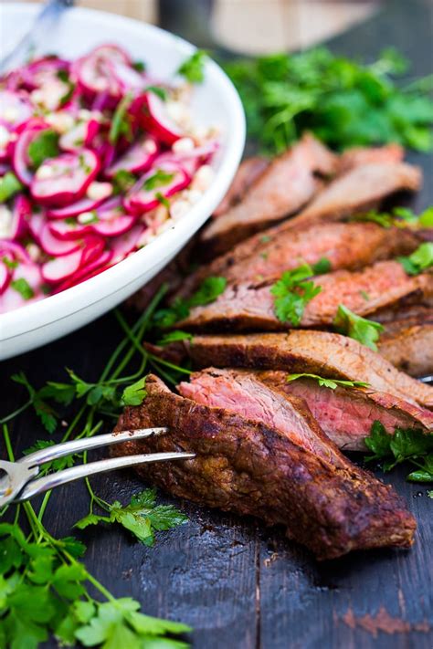 Grilled Flank Steak With Sweet Corn And Radish Salad
