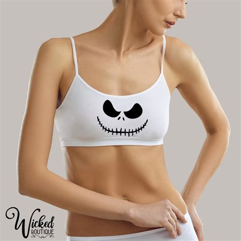 Spooky Jack O Lantern Bralette Halloween Goth Crop Top Etsy