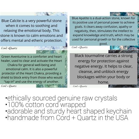 Raw Crystal Macrame Wrapped Keychains Cord Quartz
