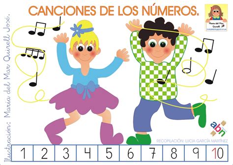 55 CANCIONES INFANTILES PARA APRENDER LOS NÚMEROS MATERIAL IMPRIMIR ABN