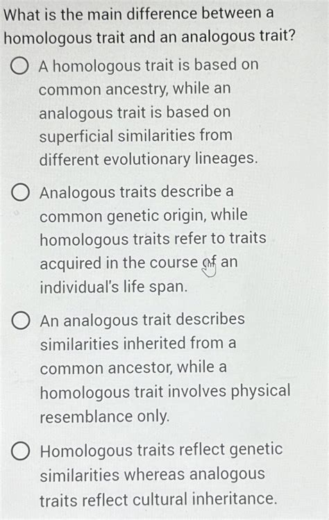 Solved What Is The Main Difference Between A Homologous Chegg