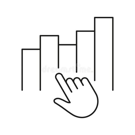 Hand Interacting With Bar Chart Line Icon Data Analysis User