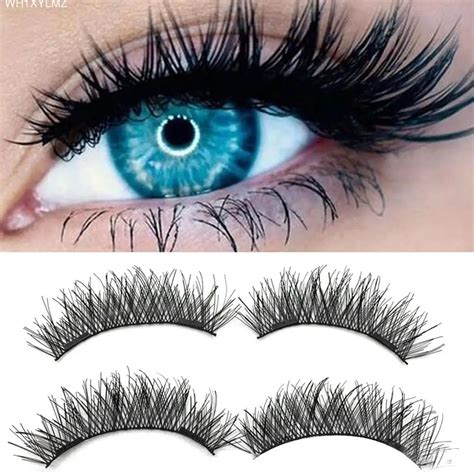 Handmade 1 Pair 3d Double Magnetic False Eyelashes Lashes Reusable