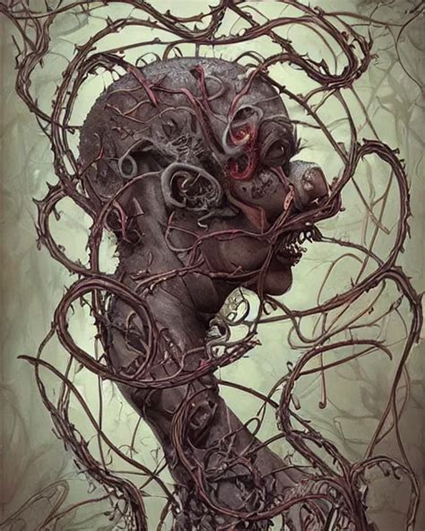Centered Horrific Detailed Side View Profile Portrait Stable