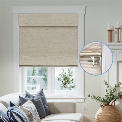 Keego No Drill No Tools Roman Shades For Windows Cordless Blackout