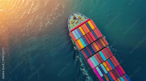 Container Ship Carrying Container Boxes Import Export Dock With Quay