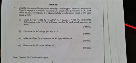 solved figure 1 b 2 consider the source follower circuit