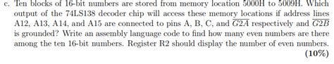 C Ten Blocks Of 16 Bit Numbers Are Stored From