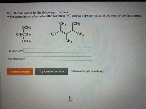 Solved Give IUPAC names for the following structures. When | Chegg.com