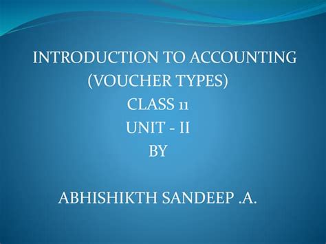 Types Of Computerized Accounting Vouchers Ppt