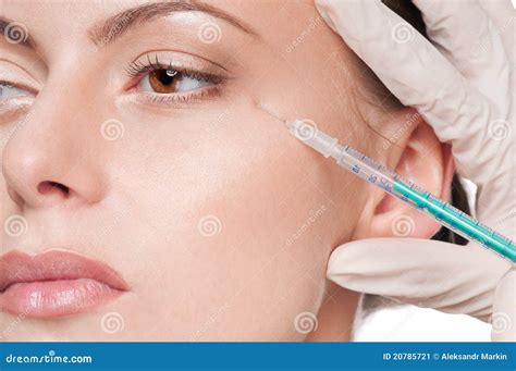 Cosmetic Botox Injection In The Female Face Royalty Free Stock Image