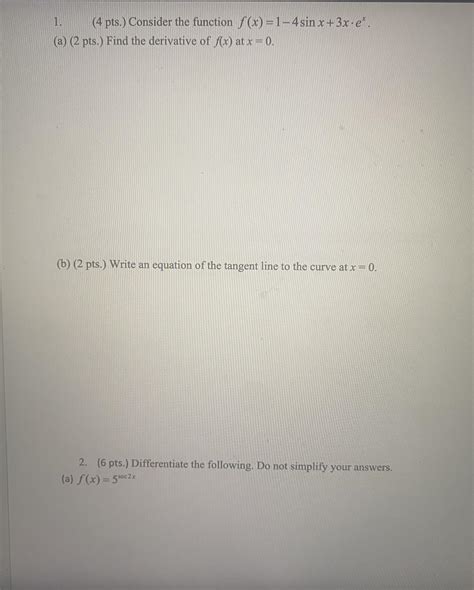 Solved 4 Pts Consider The Function Chegg