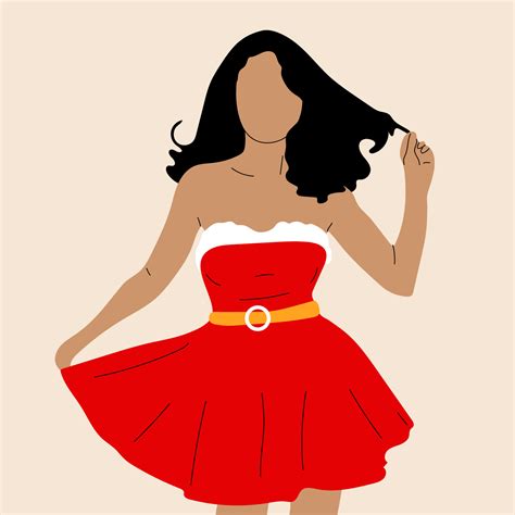 The Girl Is Dressed In A Sexy Christmas Dress Vector Illustration 14433517 Vector Art At Vecteezy
