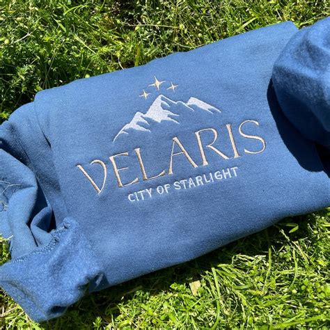 Embroidered Velaris Sweatshirt Embroidered Crewneck Sweatshirt City