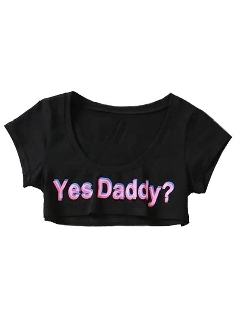 Womens Crop Tops Yes Daddy Letter Print Walmart Canada