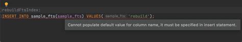 FTS4 Rebuild Command Is Failing Issue 298 Sqldelight Sql Psi