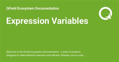 Expression Variables Qfield Ecosystem Documentation