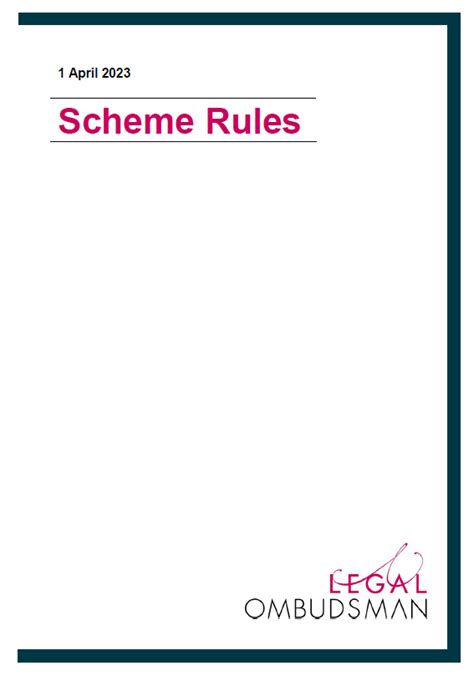 Scheme Rules Legal Ombudsman