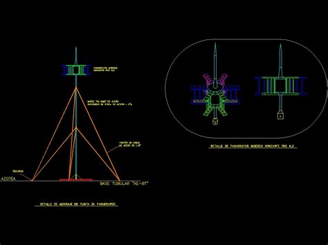 Mounting A Lightning Rod Tip In Autocad Cad 20 02 Kb Bibliocad