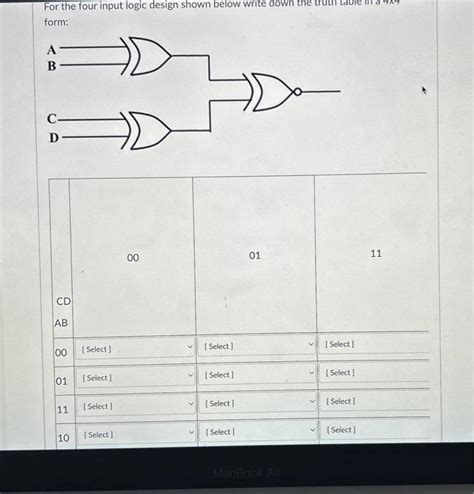 Solved For The Four Input Logic Design Shown Below Write
