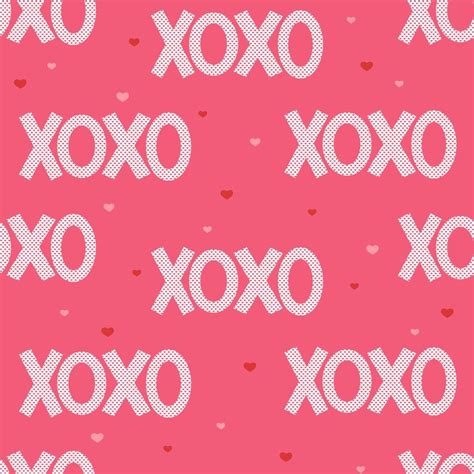 Romantic Xoxo Seamless Pattern Valentine Day Repeated Text Ornaments