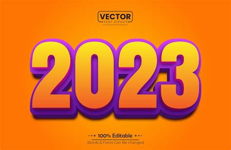 premium vector 2023 new year 3d editable text effect