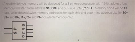 a read write type memory will be designed for a 8 bit