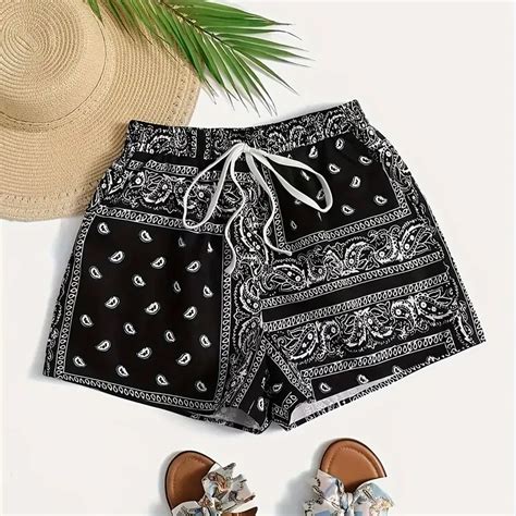 Paisley Print Drawstring Skirts Boho Pleated Summer Maxi Temu