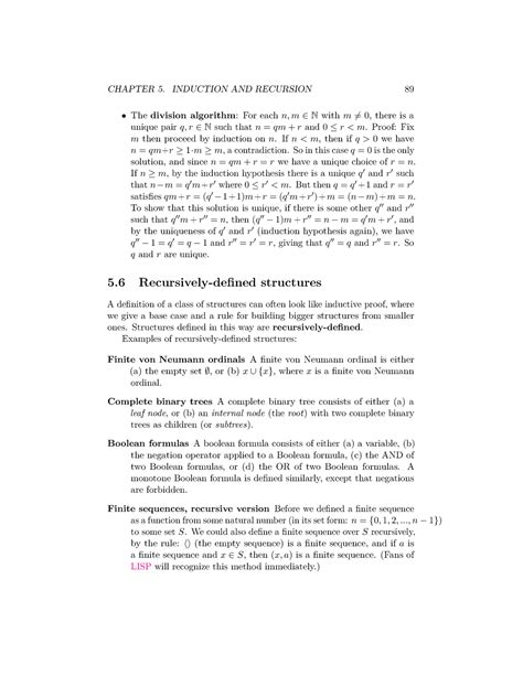Recursively Defined Structures Chapter 5 Induction And Recursion 89