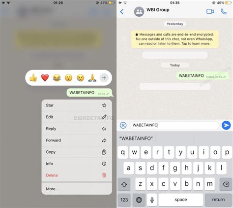 В Whatsapp для Ios теперь можно редактировать сообщения